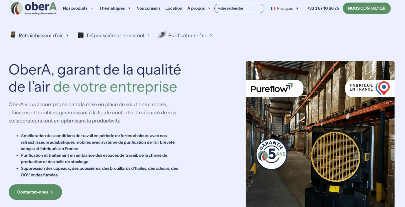 OberA supprime les poussières et polluants de vos espaces de travail en ...